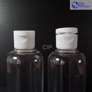 Botol Fliptop 250 ml Bening-Tutup Putih – cipta indah packaging