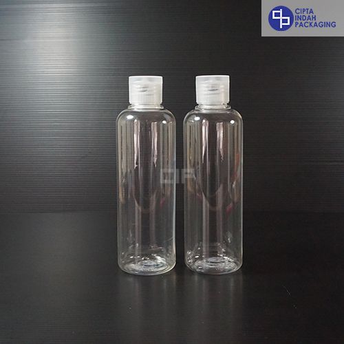 Botol Fliptop 250 ml Bening-Tutup Transparan – cipta indah packaging