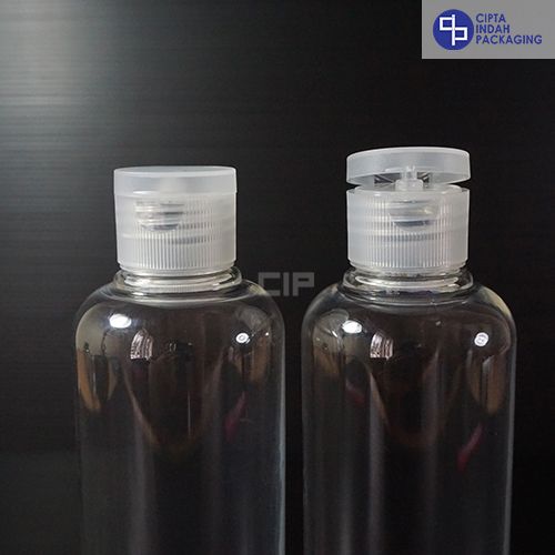 Botol Fliptop 250 ml Bening-Tutup Transparan – cipta indah packaging