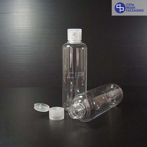 Botol Fliptop 250 ml Bening-Tutup Transparan – cipta indah packaging