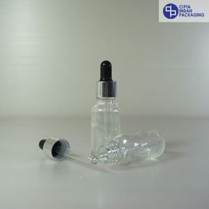 Botol Pipet 20 Ml Bening–Ring Silver Karet Hitam – cipta indah packaging