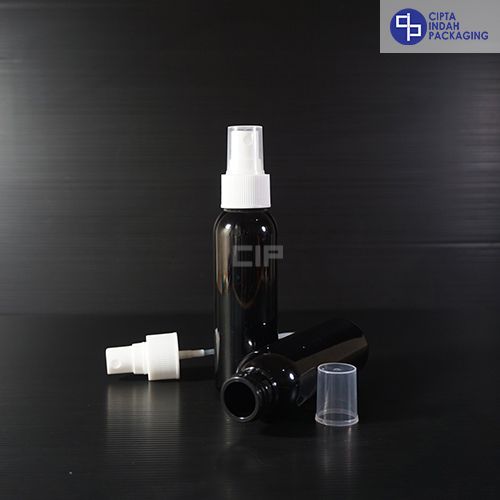 Botol Spray 100 ml Hitam-Tutup Putih – cipta indah packaging